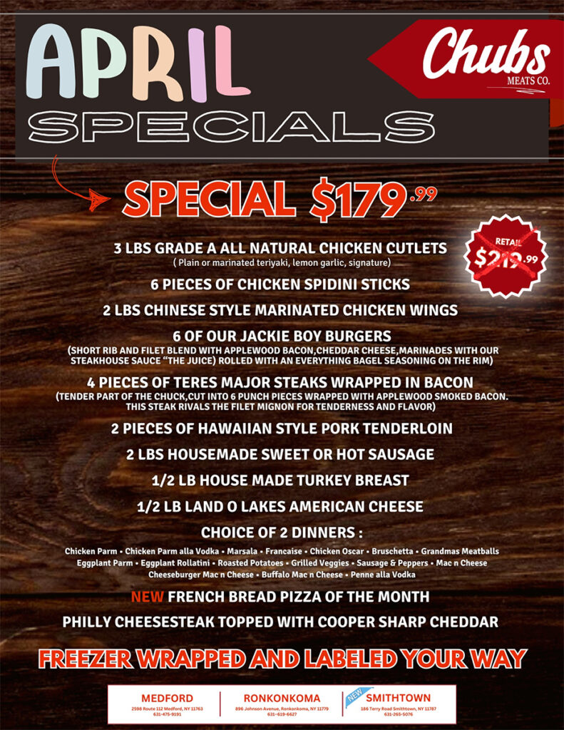 April Facebook Special | Chubs Meats