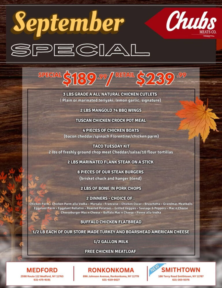 September Facebook Special | Chubs Meats