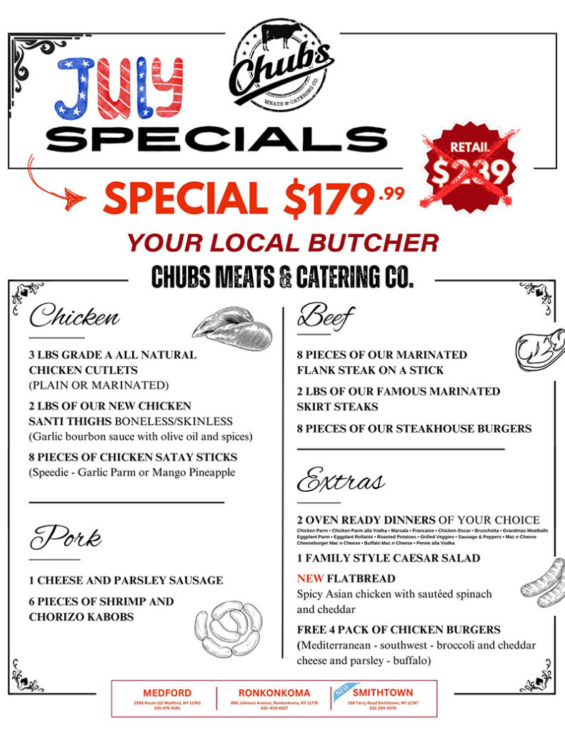 This Month's Facebook Special | Premium Grill & Dinner Package | Chubs ...