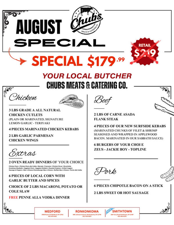 This Month's Facebook Special | Premium Grill & Dinner Package | Chubs ...