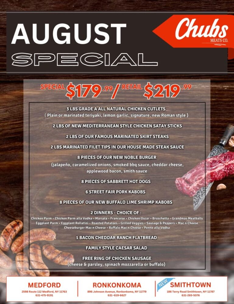 August Facebook Special | Chubs Meats