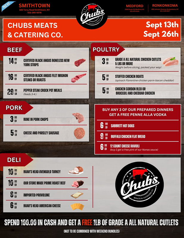 September Facebook Special | Chubs Meats